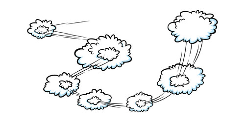 Comic speed effect with clouds Royalty Free Vector Image
