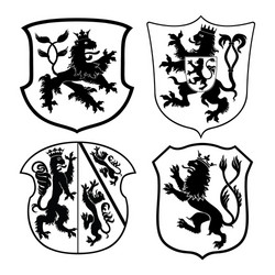 Heraldic animals medieval heraldry shields Vector Image