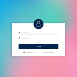 User friendly login page form template Royalty Free Vector