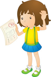 Little girl writing on the wall Royalty Free Vector Image