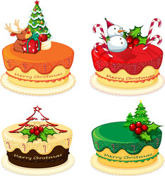 A cake for christmas Royalty Free Vector Image