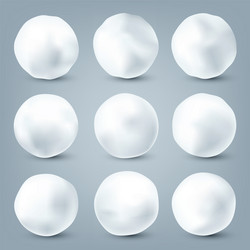 Realistic snowballs collection frozen ice ball Vector Image