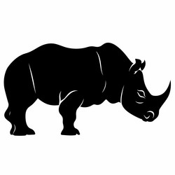 Rhino black icon on white background rhinoceros Vector Image