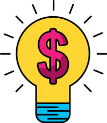 Bulb light money symbol icon Royalty Free Vector Image