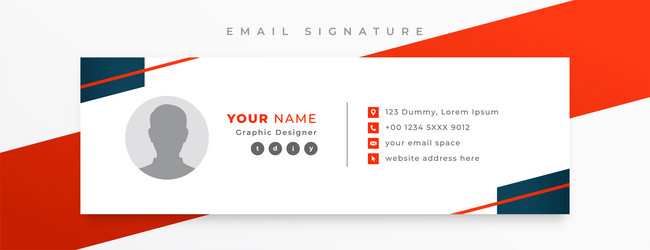 Modern email signature card template with social Vector Image