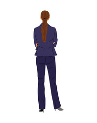 Blond business woman standing back view Royalty Free Vector