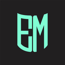 Em initial logo linked circle monogram Royalty Free Vector