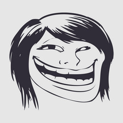 Internet meme trollface design Royalty Free Vector Image