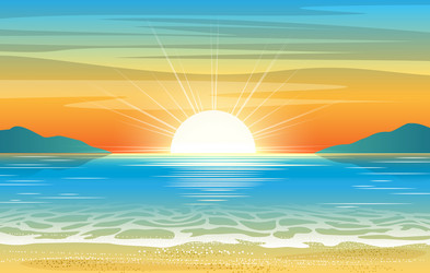 Sunset on the ocean Royalty Free Vector Image - VectorStock