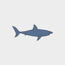 Great white shark side view silhouette Royalty Free Vector