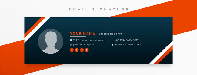 Modern email signature card template with social Vector Image