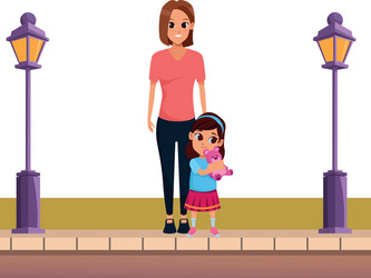 Single mother with kid Royalty Free Vector Image