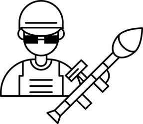 Soldier military force with rocket launcher Vector Image