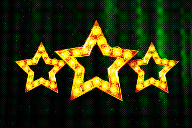 Three golden stars symbol with premium quality Vector Image