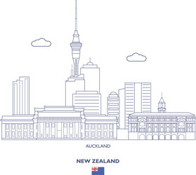 Linear of auckland new zealand Royalty Free Vector Image