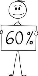 Cartoon man or businessman holding 4 four Vector Image