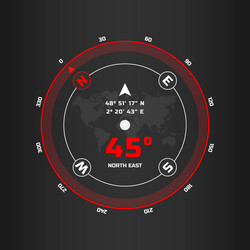 Compass digital hud navigate Royalty Free Vector Image