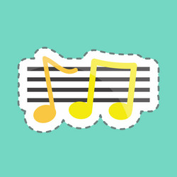 Sticker line cut music playing suitable for music Vector Image