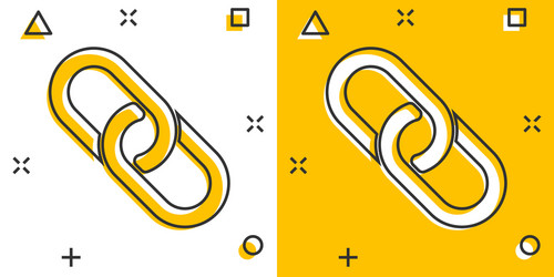 Cartoon chain icon in comic style connection sign Vector Image