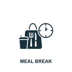 Meal break icon monochrome simple sign from Vector Image