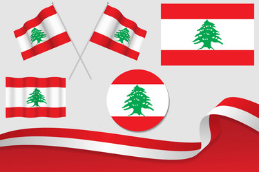 Lebanon national flag map design Royalty Free Vector Image