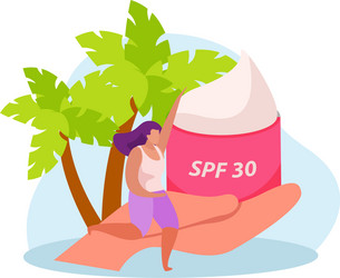 Two finger guideline for sunscreen Royalty Free Vector Image