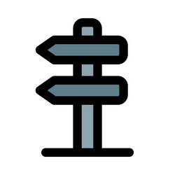 Hanging road sign with a directional arrow Vector Image