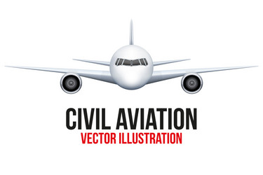Civil aircraft standing on the chassis Royalty Free Vector