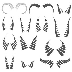 Horns silhouettes Royalty Free Vector Image - VectorStock