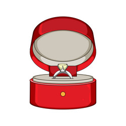 Wedding proposal ring box cartoon Royalty Free Vector Image
