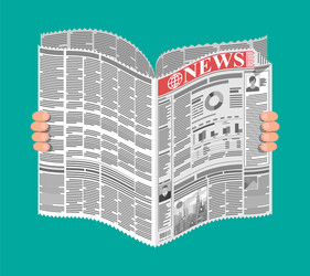 Newspaper in hands sketch Royalty Free Vector Image
