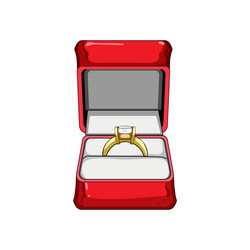 Beautiful proposal ring box cartoon Royalty Free Vector