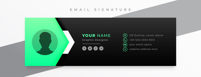 Business email sign card template with digital Vector Image