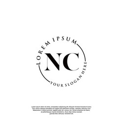Nc initial handwriting logo design Royalty Free Vector Image