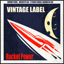Retro poster with space ship rocket Royalty Free Vector