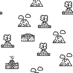 Volcano lava eruption seamless pattern Royalty Free Vector