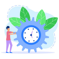 Graphic cartoon character time management Vector Image