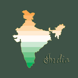 India map on national indian colors background Vector Image