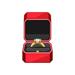 Love proposal ring box cartoon Royalty Free Vector Image