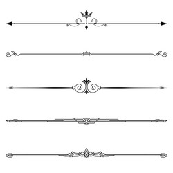 Set dividers in border decorative design Vector Image