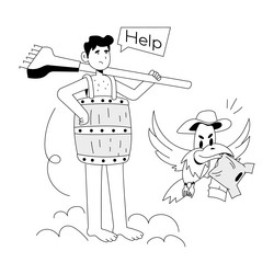 Crow attack Royalty Free Vector Image - VectorStock