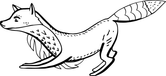 Contour linear with animal for coloring book cute Vector Image