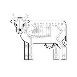 Cow skeleton isolated farm animal bones bull Vector Image