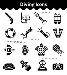 Scuba diving icon set Royalty Free Vector Image