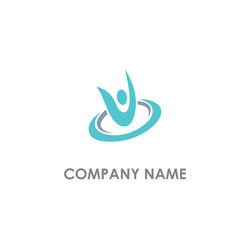 Winner happy man abstract logo Royalty Free Vector Image