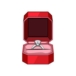 Beautiful proposal ring box cartoon Royalty Free Vector