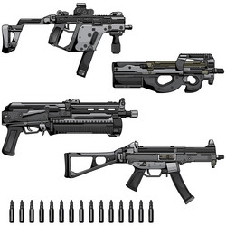 Realistic modern assault rifles set Royalty Free Vector