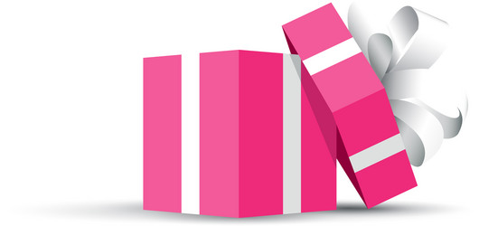 Pink opened present Royalty Free Vector Image - VectorStock