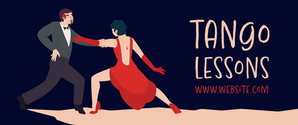 Dancing tango horizontal poster background Vector Image
