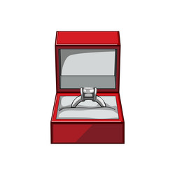Beautiful proposal ring box cartoon Royalty Free Vector